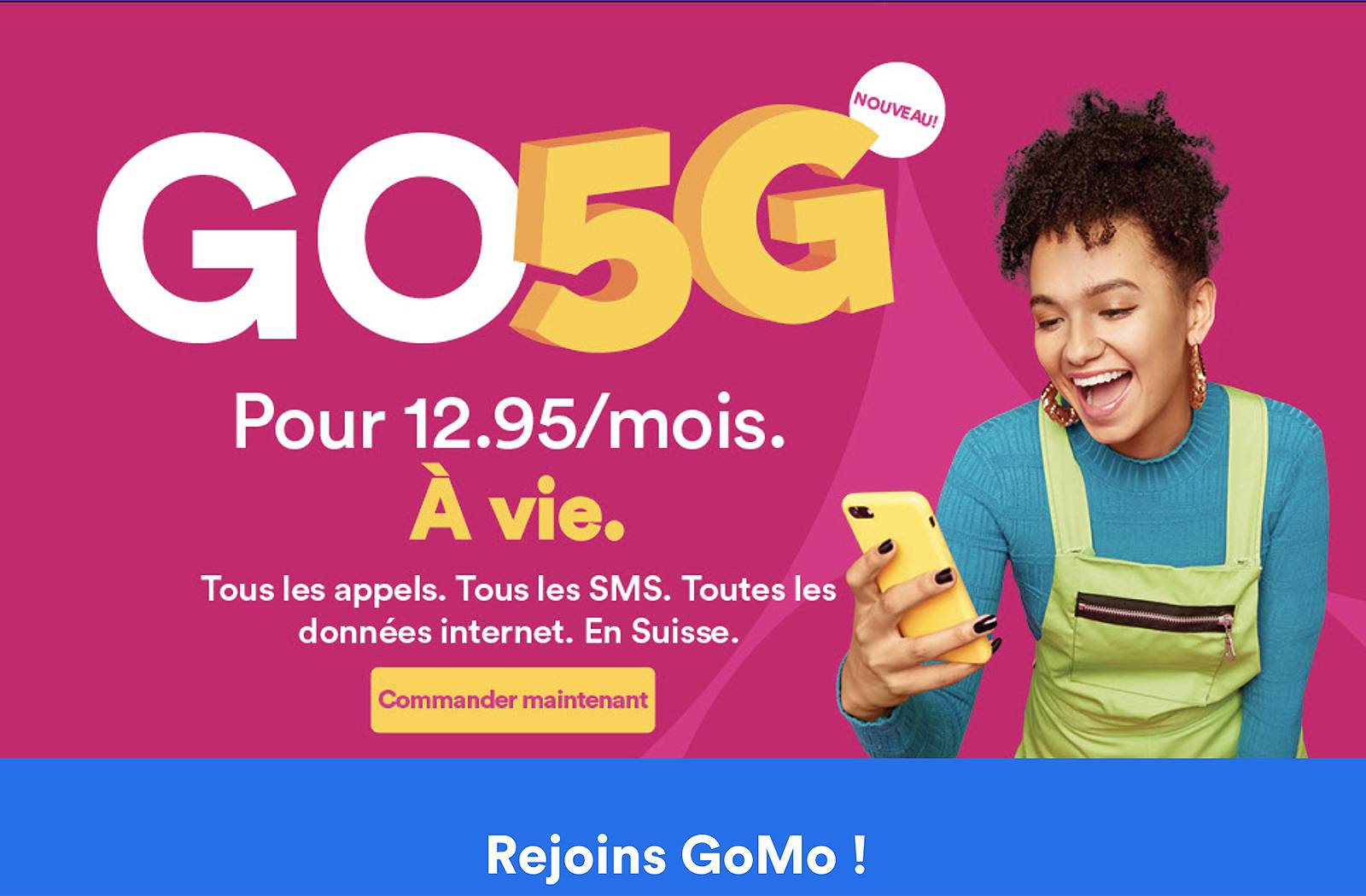 A 12.95 francs, GoMo devient plus cher, mais avec la 5G en illimité ...